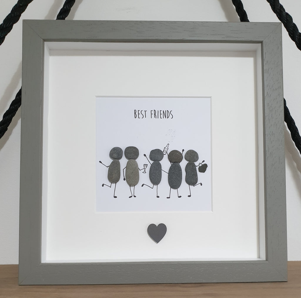 Best Friends Stick Pebble Picture - (5 People) – My Little Beach Boutique